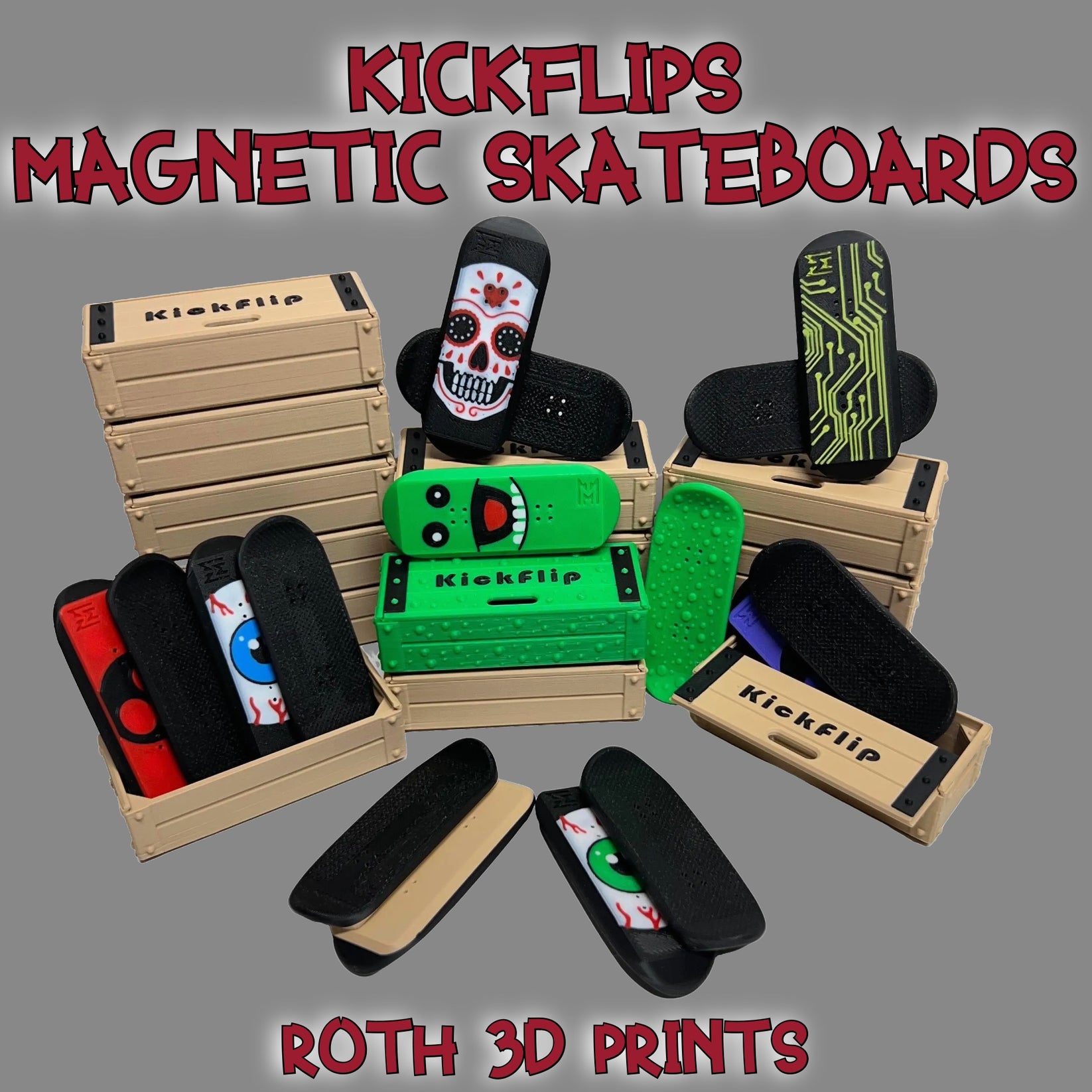 KickFlips - Magnetic Skateboard Fidgets – Roth 3D Prints